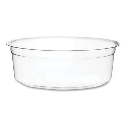 Vegware Round Deli Pots, 8 Oz, 4.6" Diameter X 1.5"h, Clear, Plastic ...