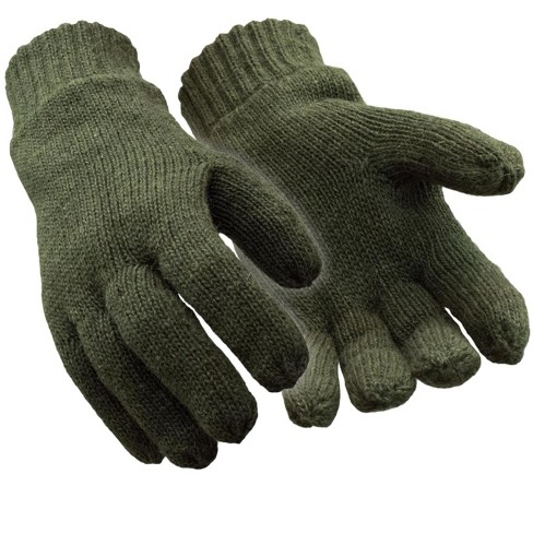 Refrigiwear Warm Fleece Lined Insulated Ragg Wool Green Gloves (large ...