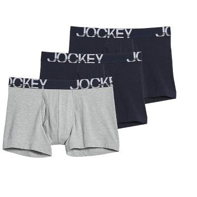 Jockey Men's Activestretch 4" Boxer Brief - 3 Pack S True Navy/grey ...