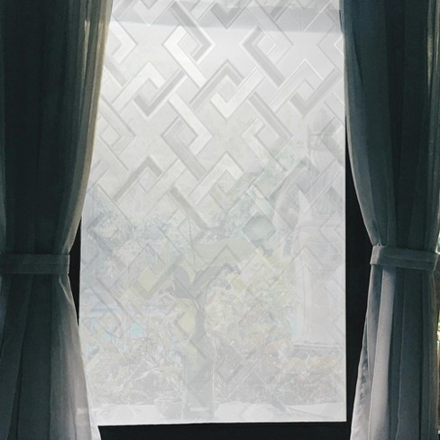 Unique Bargains Diamond Pattern Window Privacy Film 118.11"l X 17.72"w ...