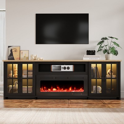 EROMMY 97" Fireplace Tv Stand With Electric Fireplace, Large Farmhouse ...
