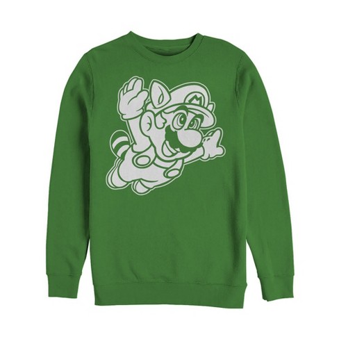 Men's Nintendo Raccoon Mario Sweatshirt - Kelly Green - Small : Target