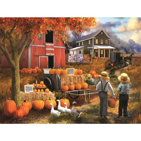 Sunsout Amish Pumpkin Patch 300 Pc Halloween Jigsaw Puzzle 23041 : Target