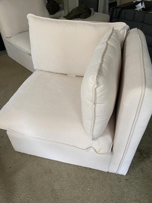 Haven Modular French Seam Corner Sofa: Upholstered Wood Frame, 1-piece ...