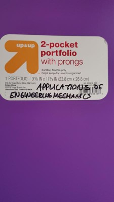 2 Pocket Plastic Folder With Prongs - Up&up™ : Target