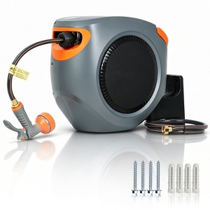 Retractable Garden Hose Ree, Wall Mounted, Auto Slow Retraction ...