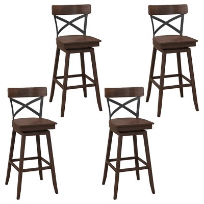 Set Of 2 Ellie Bar Height Stools With Back Brown - Alaterre Furniture ...