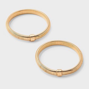 Ribbed Bracelet 2pc Set - A New Day™ Gold : Target