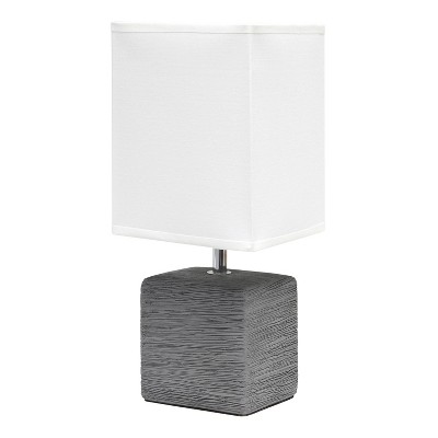 Petite Faux Stone Table Lamp With Fabric Shade - Simple Designs : Target