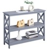Yaheetech 3-tier Wooden Console Table X Design Entryway Table,gray : Target