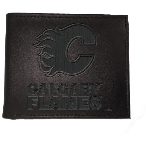 Evergreen Nhl Calgary Flames Black Leather Bifold Wallet Officially ...