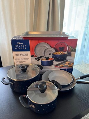 Farberware Disney Bon Voyage 7pc Ceramic Nonstick Cookware Set Blue ...