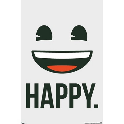 Trends International Emoji - Happy Unframed Wall Poster Prints : Target