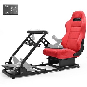 Dardoo Racing Simulator Cockpit with Red Suede Seat Fit for Logitech ...