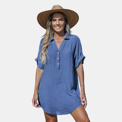 Women's Breezy Beach Cover-up Shirt Dress - Cupshe : Target