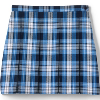 Lands' End School Uniform Kids Plaid Box Pleat Skirt Top Of The Knee ...
