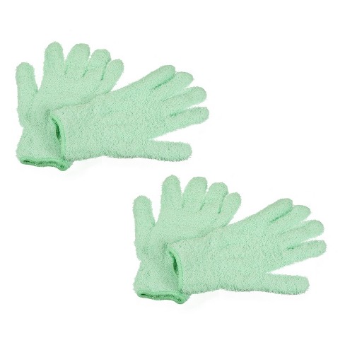 Unique Bargains Dusting Cleaning Microfiber Mittens 2 Pairs Mint Green ...