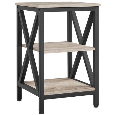 Yaheetech 3 Tier Sofa Side End Table With Shelf ,x Shape Metal Frame ...