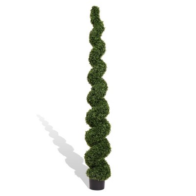 SKRAN 82.6 Inch Faux Boxwood Spiral Trees for Indoor Outdoor for Garden ...