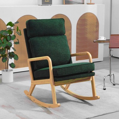 Nicbex Boucle Fabric Glider Rocking Chair,upholstered Nursery Rocking ...