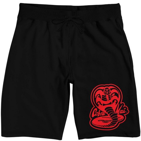 Cobra Kai Snake Logo Men's Black Graphic Sleep Shorts : Target