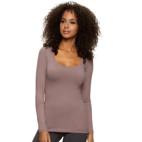 Felina Women's Velvety Soft Scoop Neck L/s (twilight Mauve, Large) : Target
