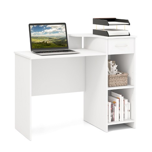 40.5”computer Desk With Printer Shelf Modern Pc Workstation With ...