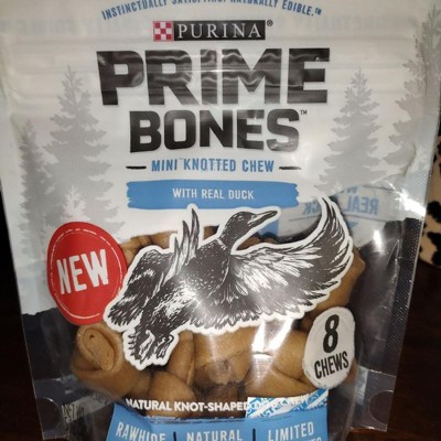 Purina Prime Bones Mini Knotted Rawhide Free With Natural Duck Chewy ...