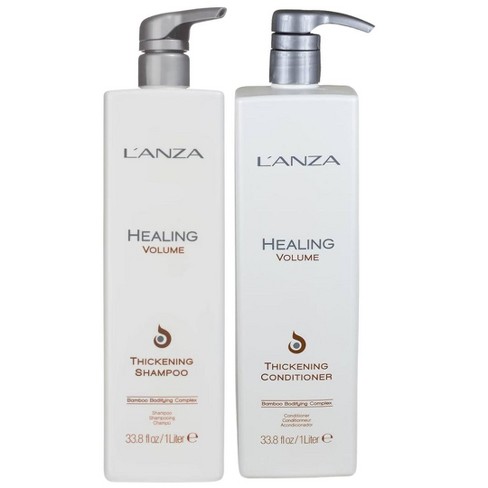 L'anza Healing Volume Thickening Shampoo & Conditioner (33.8 Oz Xxl Duo ...