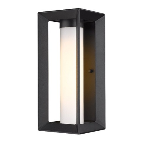 Golden Lighting Smyth 1-light Outdoor Wall Light In Natural Black With Opal Glass : Target