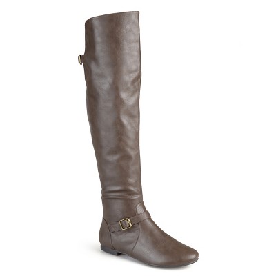 Journee Collection Womens Spokane Stacked Heel Riding Boots Taupe 8 ...