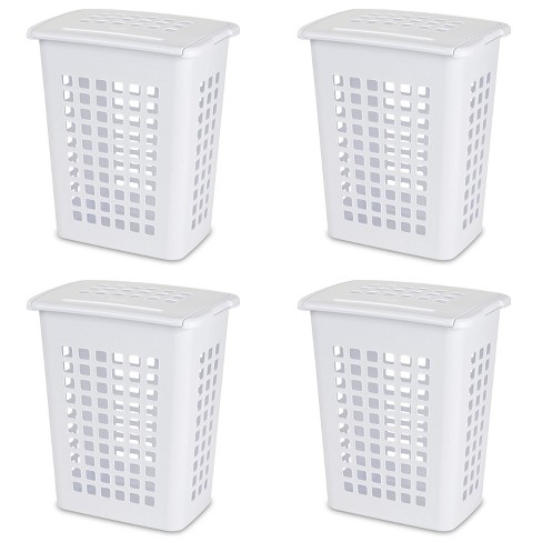 Sterilite Rectangular Lifttop Laundry Hamper With Lid, Handles To ...