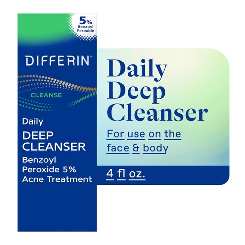 Differin Daily Deep Cleanser Acne Face Wash With Benzoyl Peroxide - 4 ...