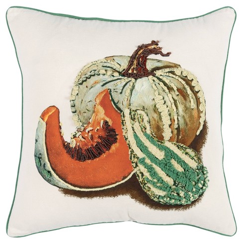 20"x20" Oversize Gourds Poly Filled Square Throw Pillow Green - Rizzy ...
