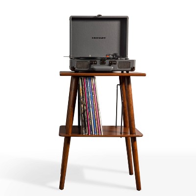 Everett Record Player Stand Matte Black - Crosley: Mid-century Modern ...