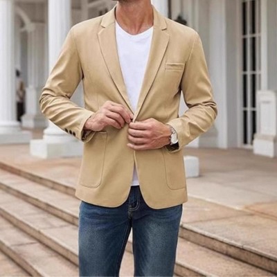 Coolmee Mens Casual Blazer Slim Fit Suit Jacket Lightweight Knit Sport ...