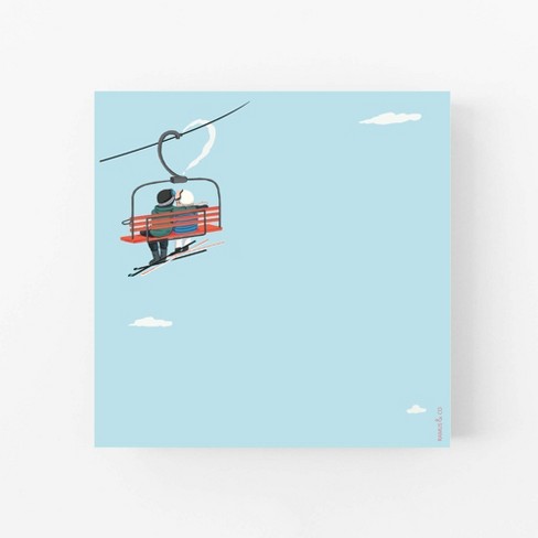 Ski Love 6" X 6" Square Winter Notepad By Ramus & Co (100 Heavyweight ...