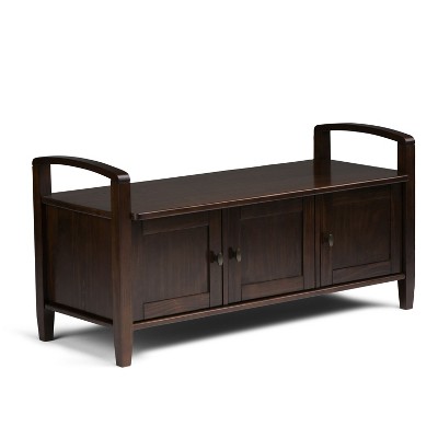 Warm Shaker 44 inch Wide Solid Wood Transitional Entryway Storage Bench ...