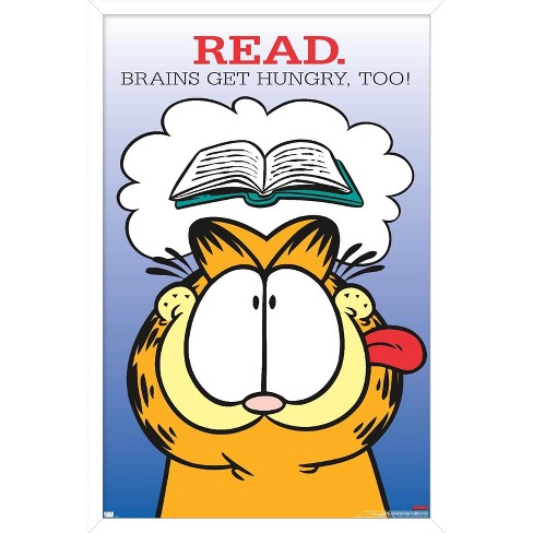 Trends International Garfield - Read Framed Wall Poster Prints White ...