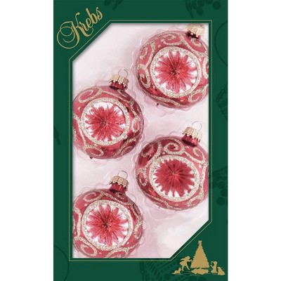 Northlight 4ct Red And Gold Glass Hanging Christmas Ball Ornaments 2.5 ...