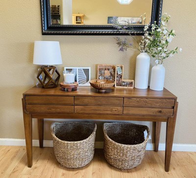 Herriman Wooden Console Table With Drawers Natural Threshold Designed With Studio Mcgee Target
