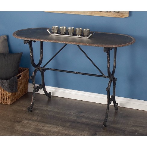 Farmhouse Rustic Metal Console Table Gray - Olivia & May : Target