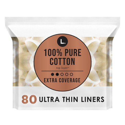 L . Organic Cotton Topsheet Ultra Thin Extra Coverage Panty Liners ...