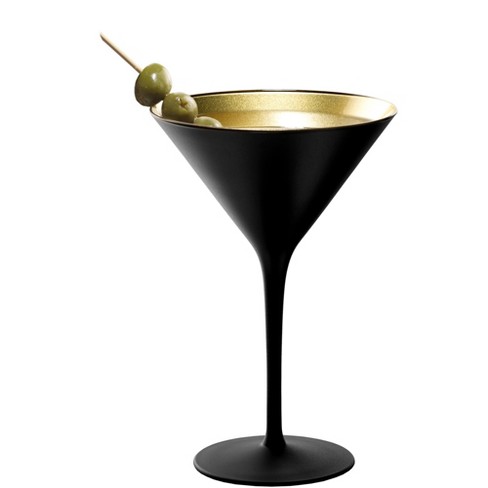 Stolzle Lausitz Olympia Black And Gold German Made Crystal Martini ...