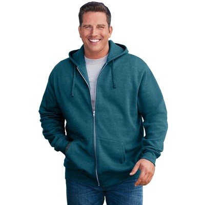 Kingsize Men's Big & Tall Fleece Zip-front Hoodie - 10xl, Heather ...