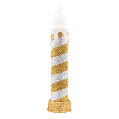 Mr. Christmas Striped Metallic Led Retro Candle Outdoor Decoration- 36 ...