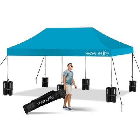 Serenelife Pop-up Canopy Tent With Adjustable Height - Sky Blue : Target