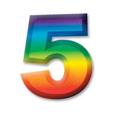 Beistle 11" Plastic 3d Number 5 Multicolor 8/pack 55076-5 : Target