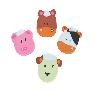1 1/4" Assorted Farm Animal Rubber Erasers - 24 Pc. : Target