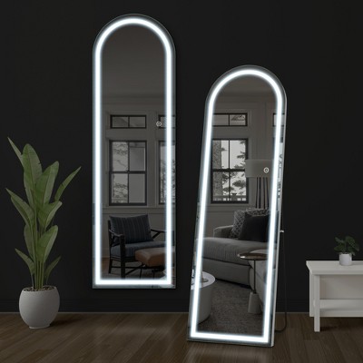 Abilene Arched Full Length Mirror With Lights, 63" X 20" Led Full Body ...